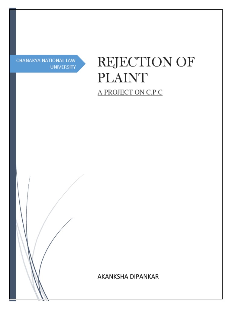 Rejection of Plaint | PDF | Pleading | Lawsuit