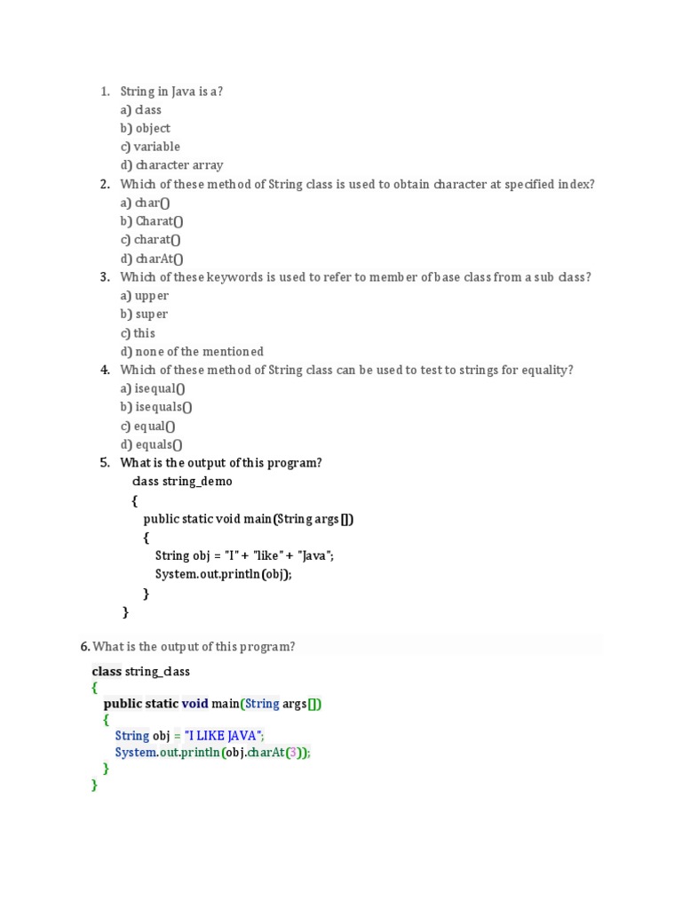 Java Code Examples Strings, Loops, Methods, Classes | PDF | Method (Computer Programming ...