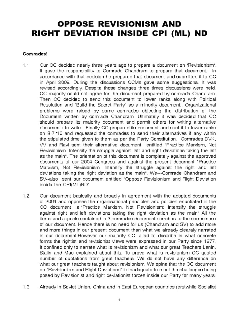 On Revisionism - 15june11 PDF | PDF | Karl Marx | Vladimir Lenin