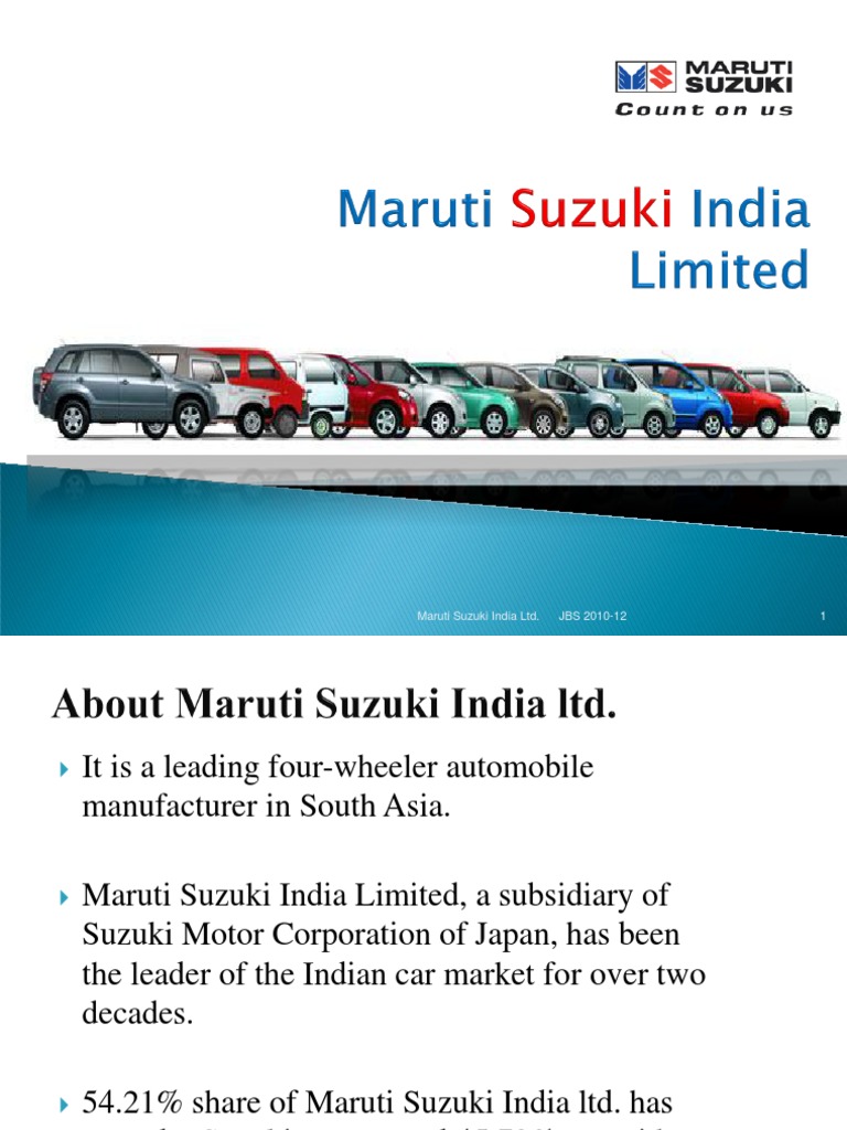 Maruti Suzuki A Complete Presentation | PDF | Land Vehicles ...
