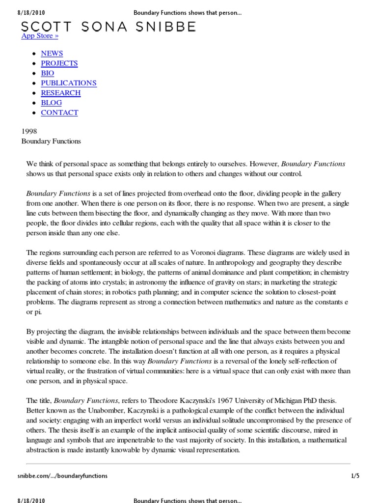 Boundary Functions Shows That Personal Space Exists Only in Relation To ...