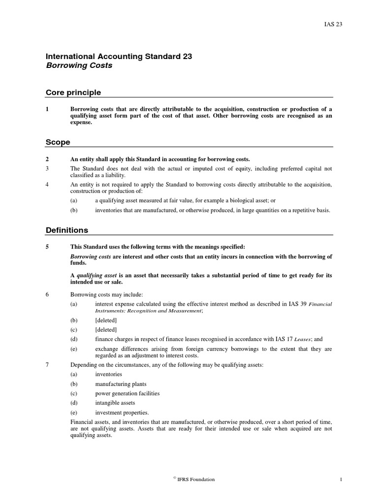 IAS 23 - Borrowing Cost | PDF | International Financial Reporting ...