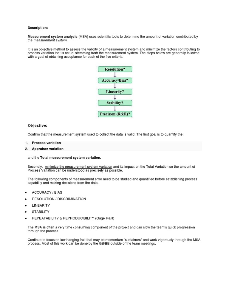 MSA Training Material - 18 - 04 - 2018 | PDF | Accuracy And Precision ...