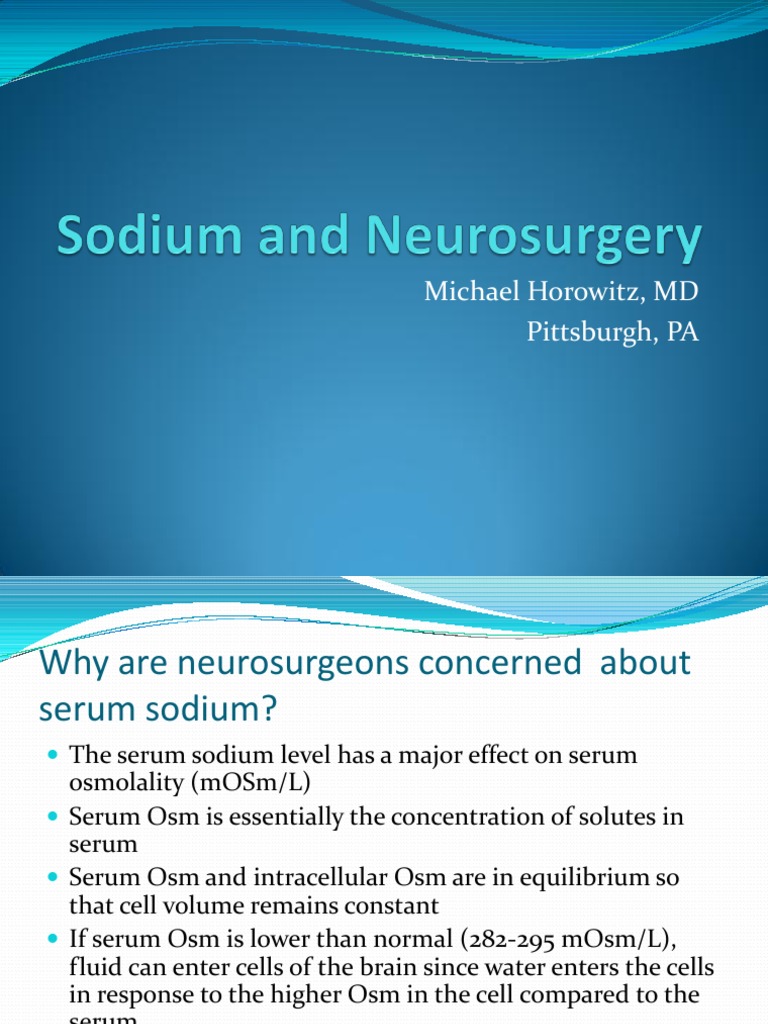 Sodium and Neurosurgery | PDF | Organ (Anatomy) | Medical Specialties