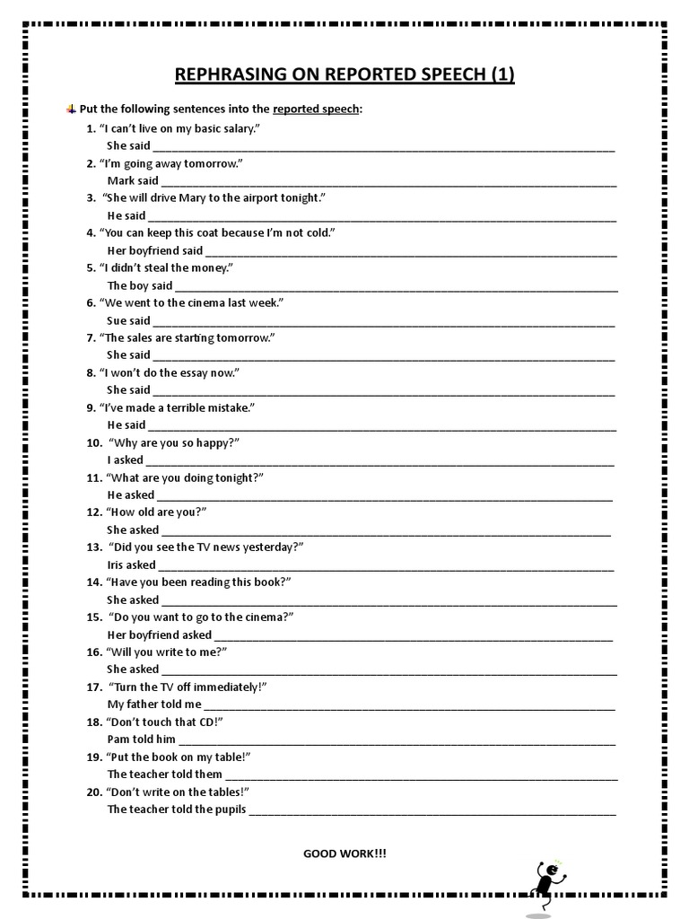 Reported Speech | PDF | Leisure