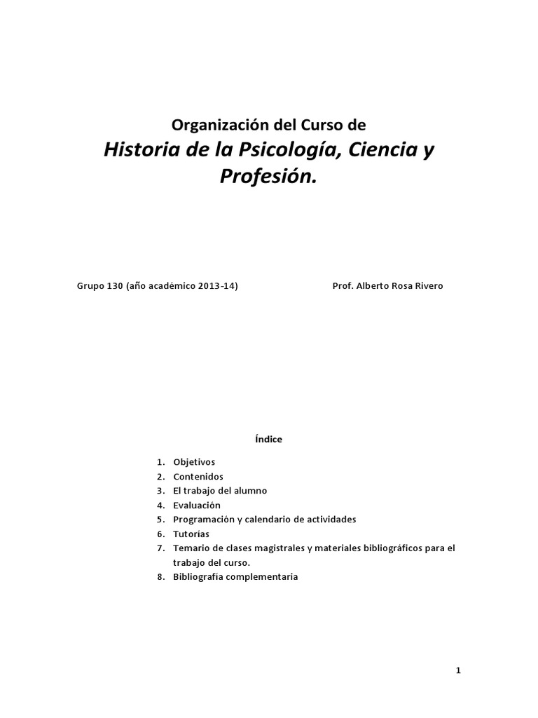 HaPs CP-Programa y Contenidos 2013 | PDF | Psique (psicología) | Sicología