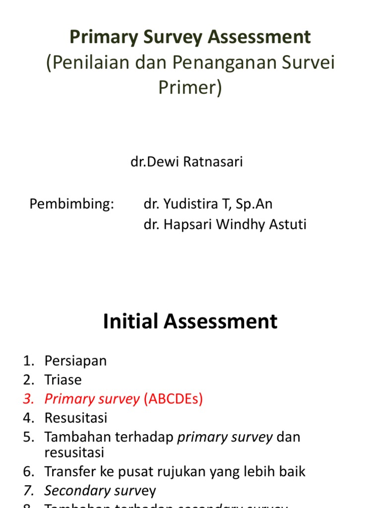 Primary Survey | PDF