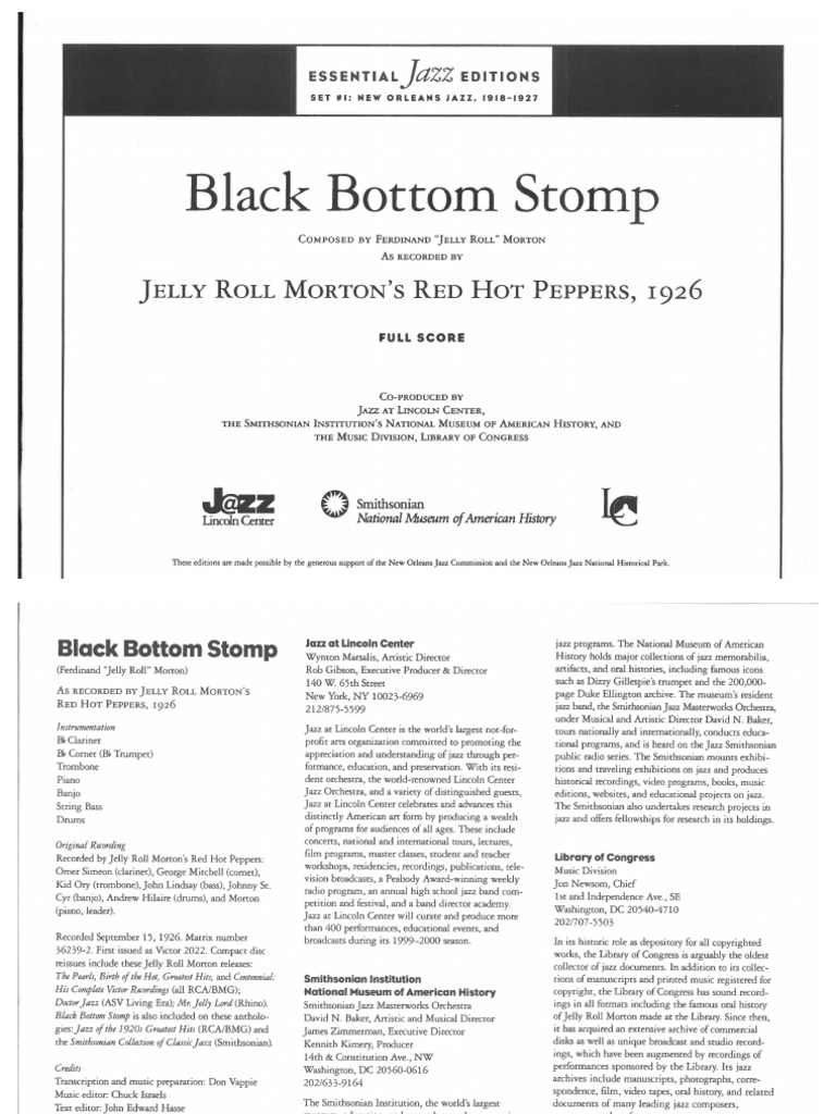 Black Bottom Stomp (Jelly Roll Morton) JALC Score | PDF