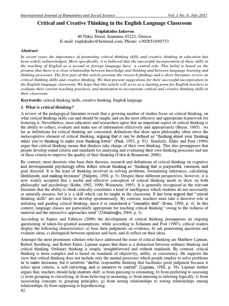 Critical Thinking | PDF | Critical Thinking | Creativity