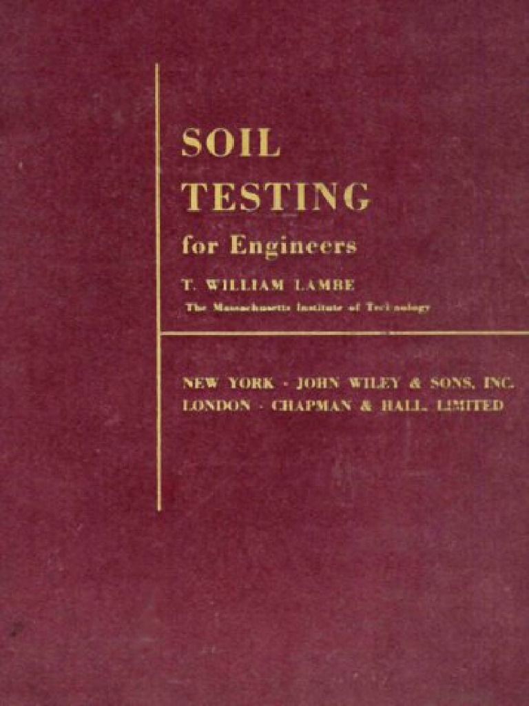 Soil Testing For Engineers by T.willam Lambe | PDF | Soil | Natural ...