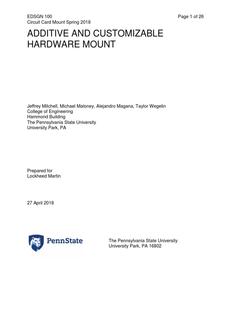 Additive and Customizable Hardware Mount | PDF | 3 D Printing | Prototype