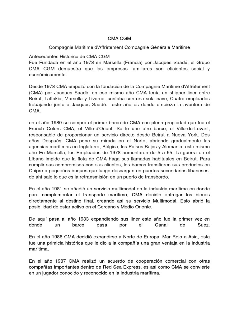 Cma CGM | PDF | Marsella | Barcos