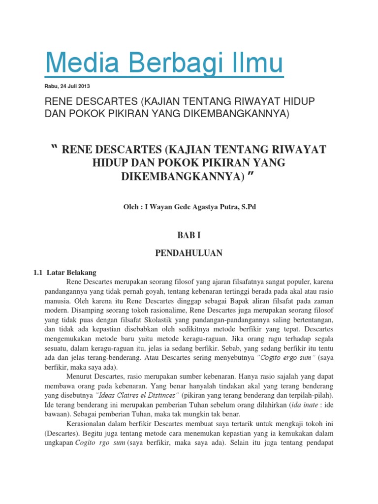 Rene Descartes | PDF