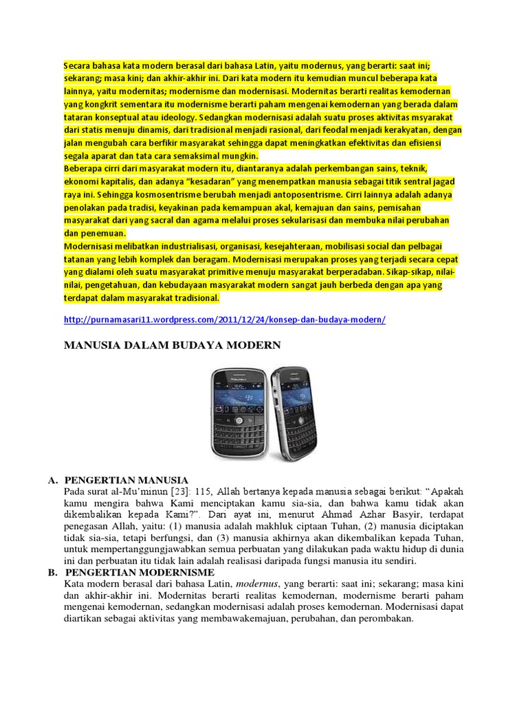 Manusia Dan Budaya Modern | PDF
