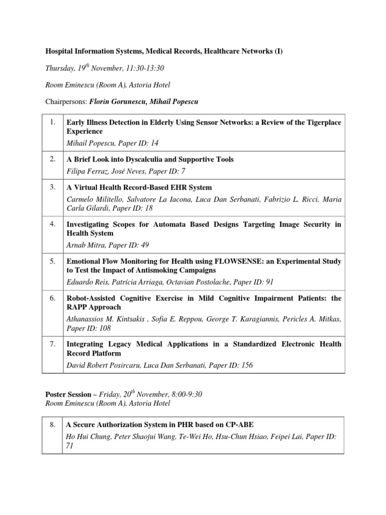 PROGRAM - DETAILAT Conferinta Bioinginerie 2015 PDF | PDF | Image Segmentation | Medical Imaging