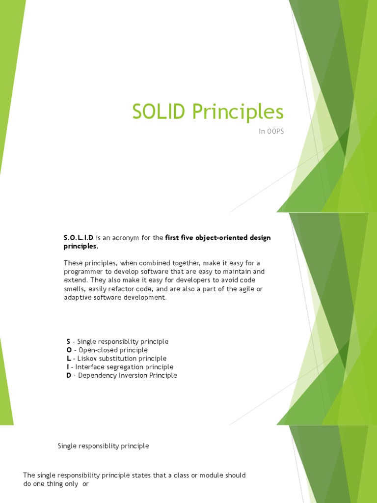 Understanding SOLID Principles in OOP | PDF