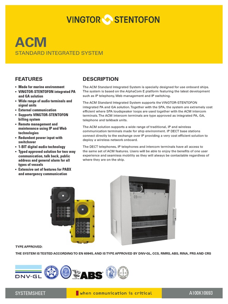 ACM Standard Integrated System | PDF | Telephone | Telecommunications ...
