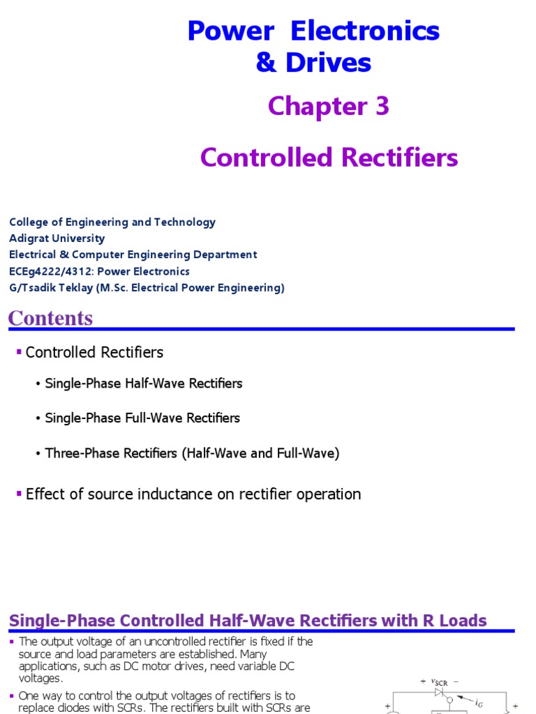 CH 3 - Controlled Rectifiers | Download Free PDF | Rectifier | Power Electronics