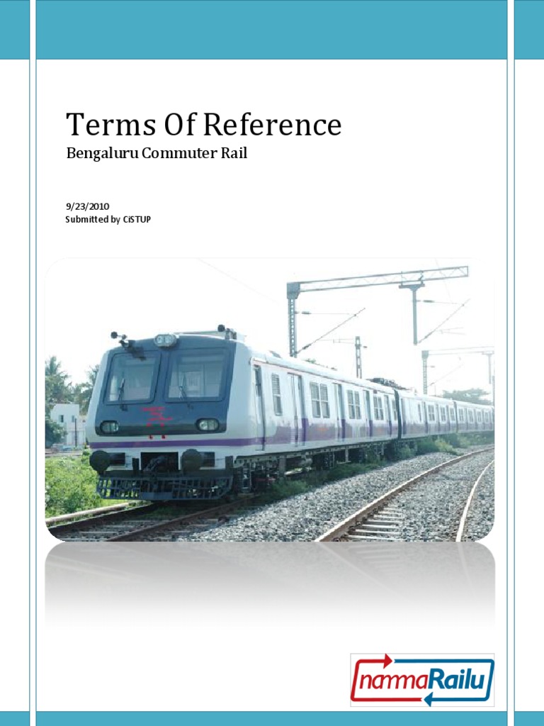 Terms of Reference For Bengaluru Commuter Rail | PDF | Rail Transport ...