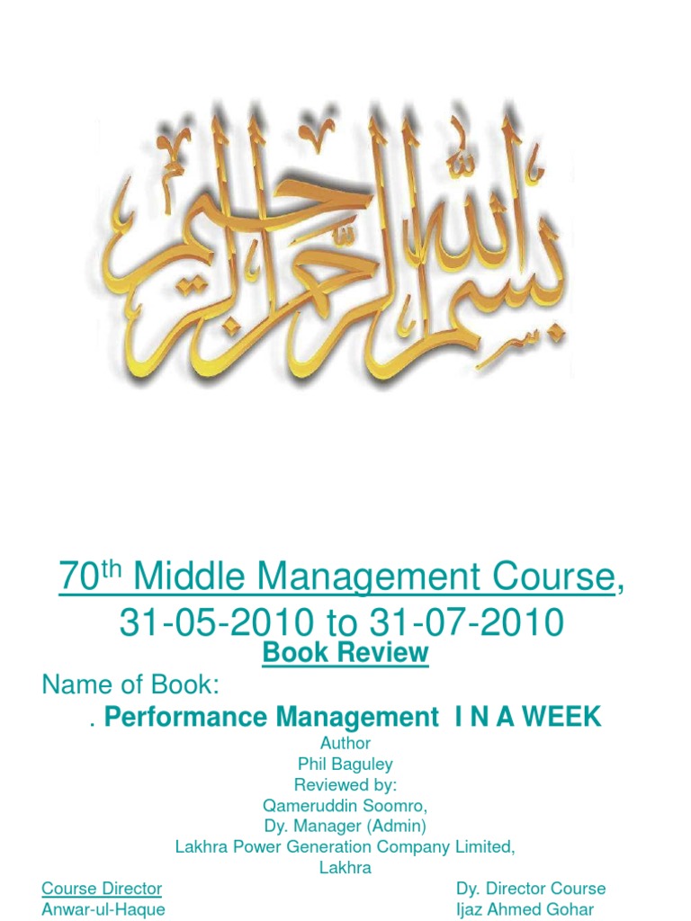 Book Rev. Performance Management in A Week | PDF | Performance ...