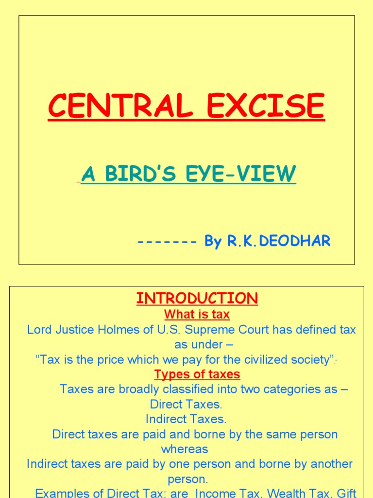 Certificate Course in C.excise | PDF | Taxes | Taxation