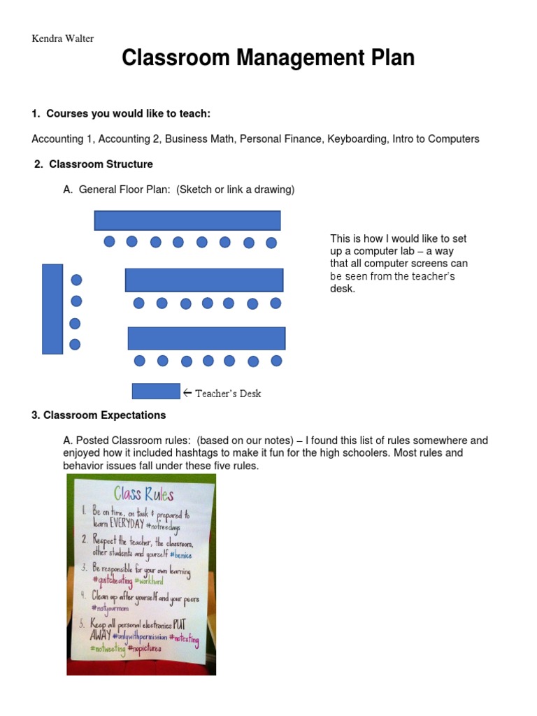 Classroommanagement Plan | PDF | Classroom | Homework