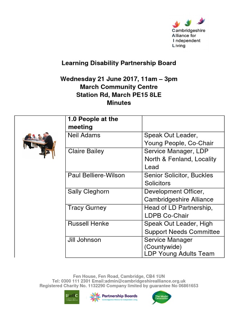 LDPB Minutes 17 06 21 | PDF | Caregiver | Disability