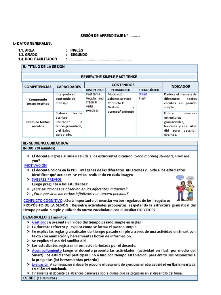 Sesion de Aprendizaje - Ingles | PDF | Cambio | Maestros