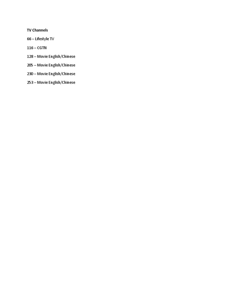 TV Channel Listings Guide | PDF