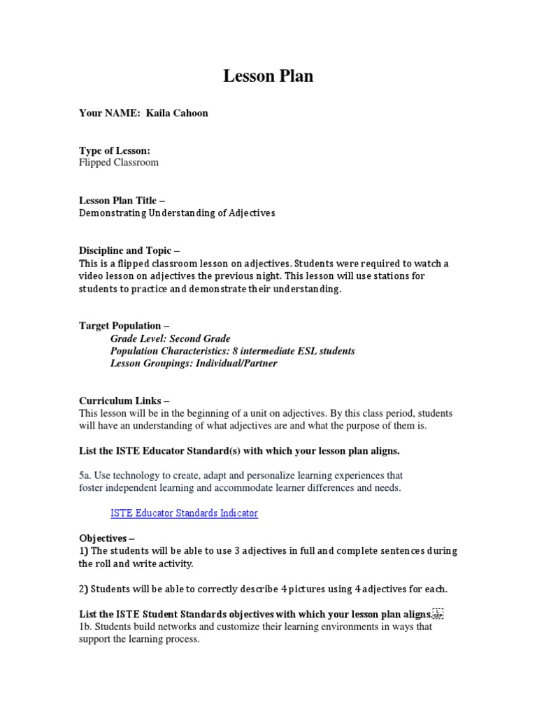 Lesson Plan Flipped Classroom | PDF | Lesson Plan | Classroom