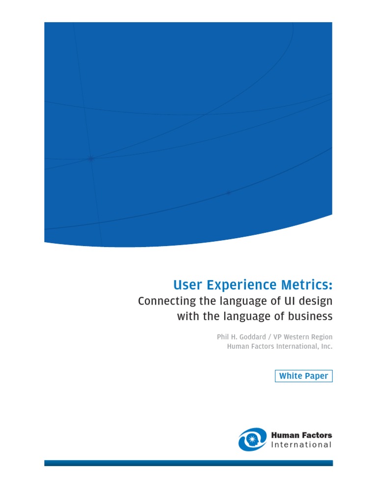 UX Metrics Whitepaper | PDF | Usability | User Experience