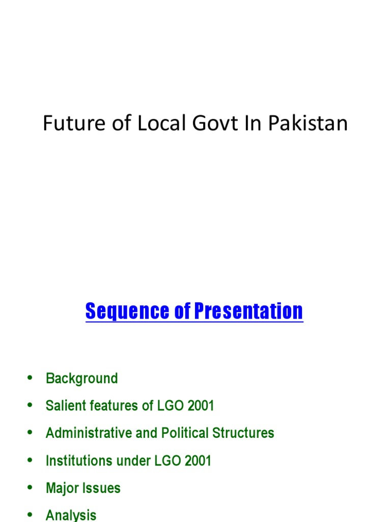 Future of Local Government in Pakistan | PDF | Local Government | City