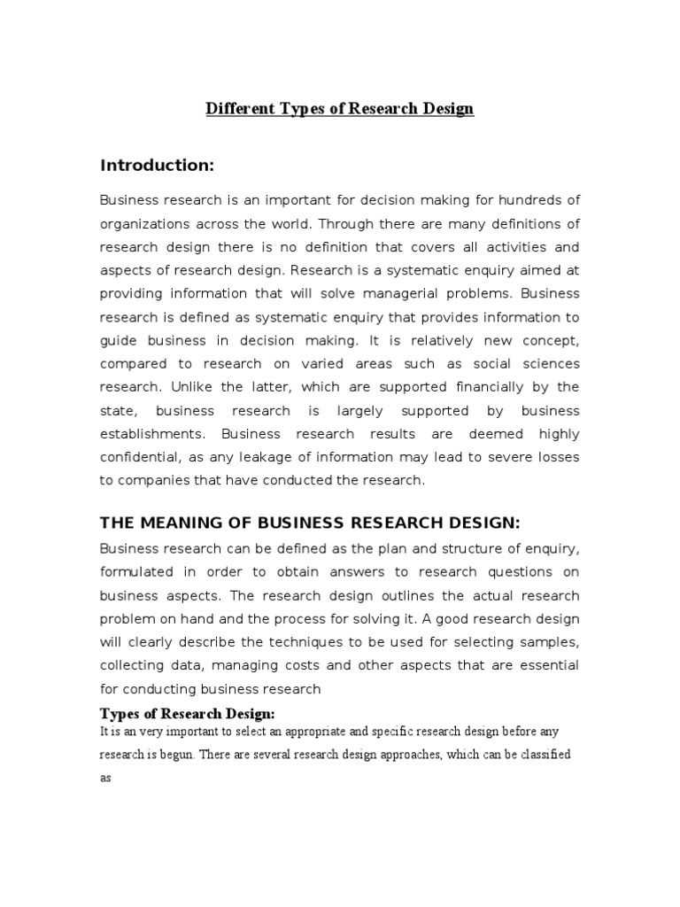 Different Types of Research Design | PDF | Research Design | Data Analysis