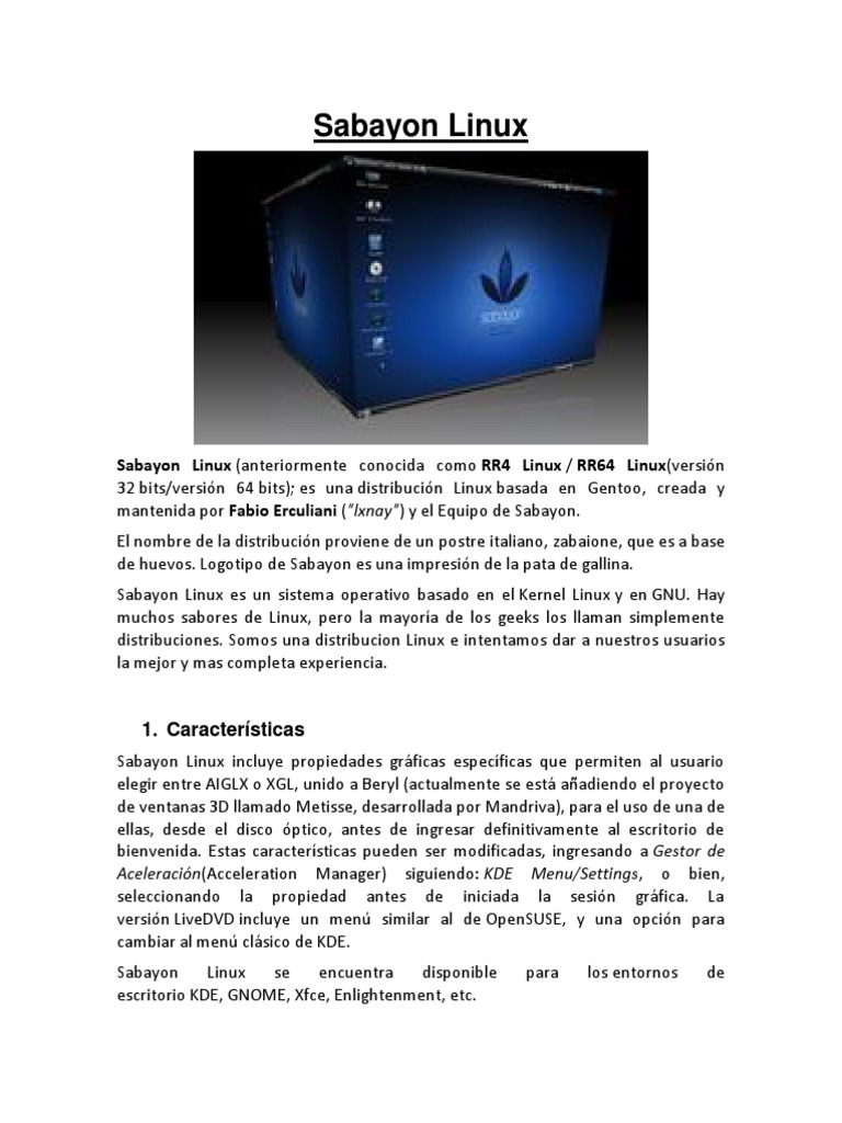 Sabayon Linux: Distribución y Características | PDF | Distribución de ...