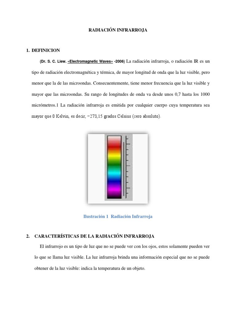 Radiación Infrarroja | PDF | Infrarrojo | Radiación electromagnética