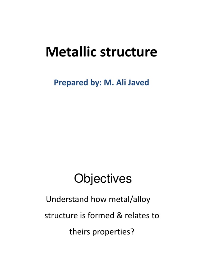 Lec 4 Metallic Structure | PDF | Crystal Structure | Chemical Bond