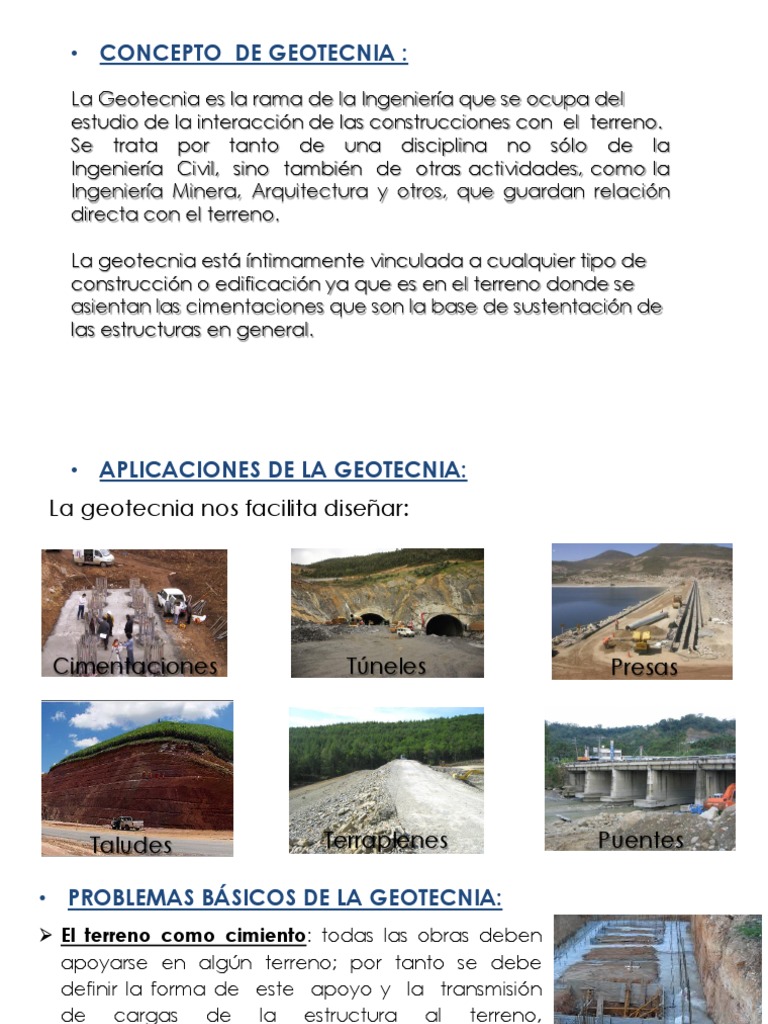 GEOTECNIA conceptos | Roca (geología) | Ingeniería geotécnica