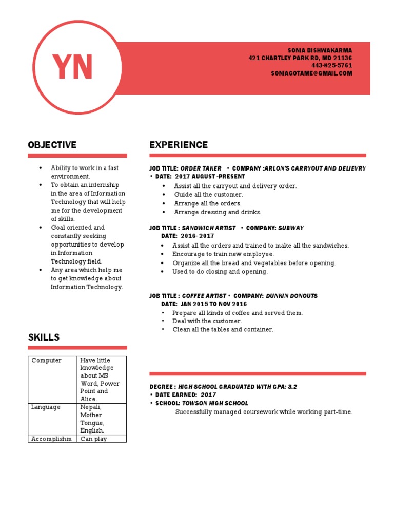 Sonia Resume Finalcsit | Download Free PDF | Business