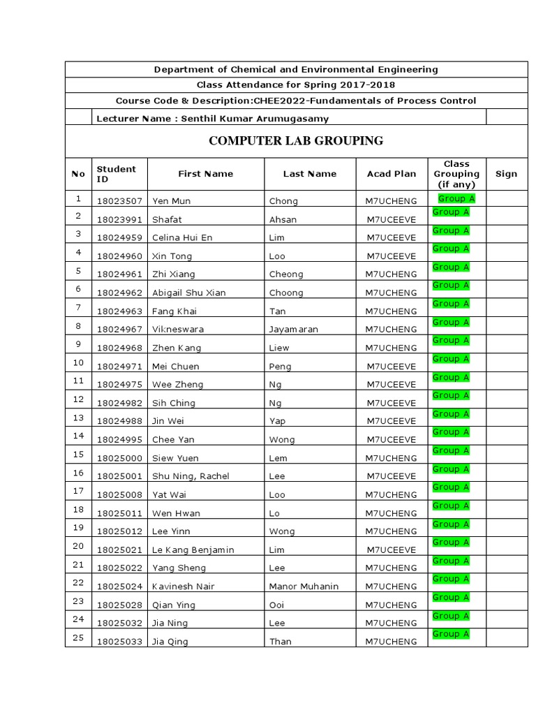 Computer Lab Grouping | PDF