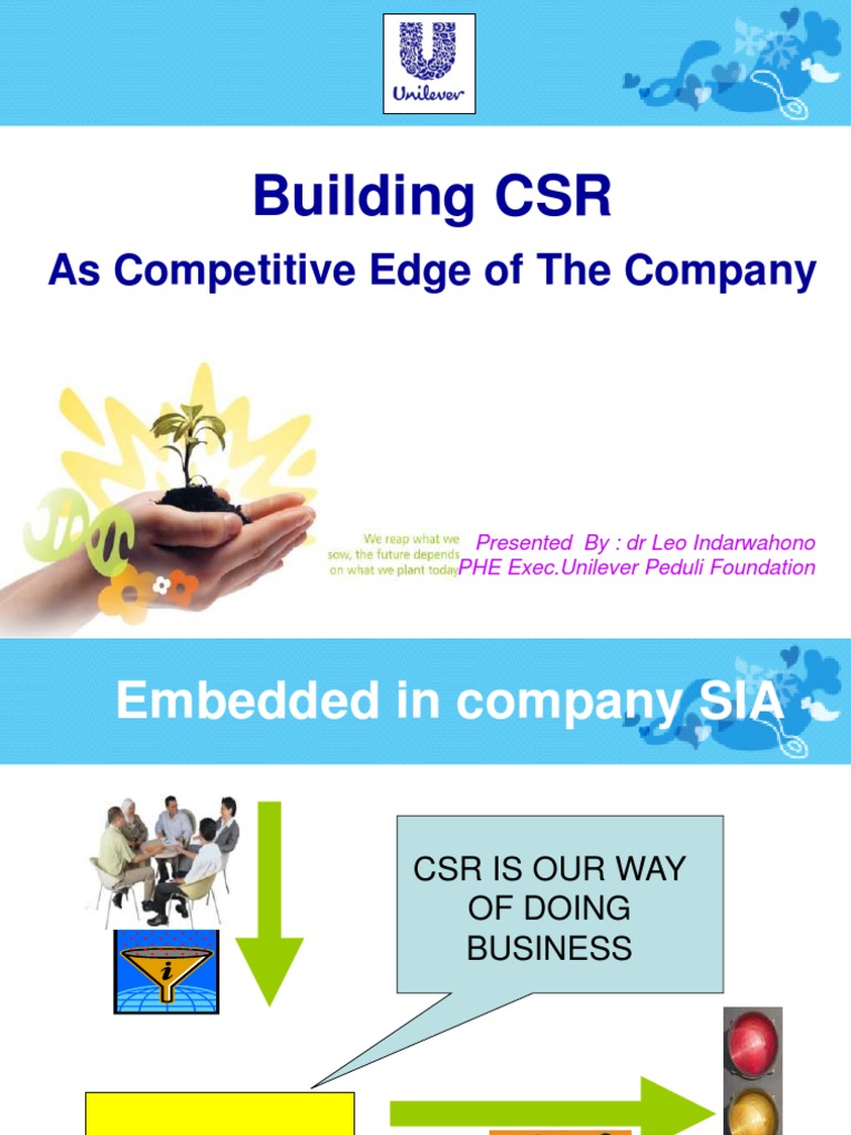 Unilever CSR For TOT | PDF | Corporate Social Responsibility | Indonesia