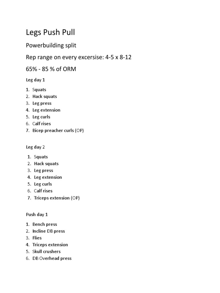 Legs Push Pull | PDF