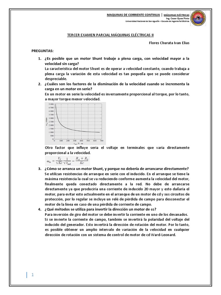 Examen de Maquinas 2 Preguntas Teoricas | PDF | Generador eléctrico | Corriente eléctrica