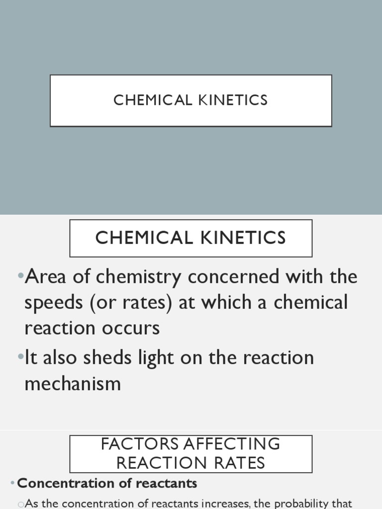 Chemical Kinetics | PDF | Chemical Kinetics | Reaction Rate