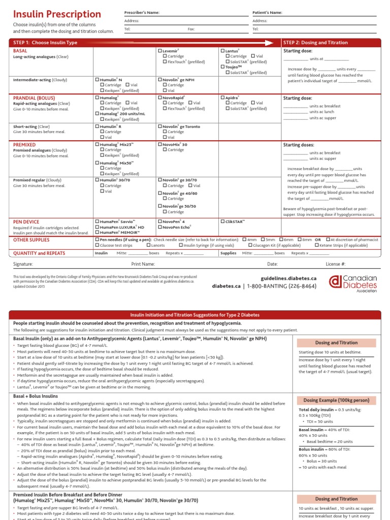 Insulin - Prescription Form ENG | PDF | Insulin | Hypoglycemia