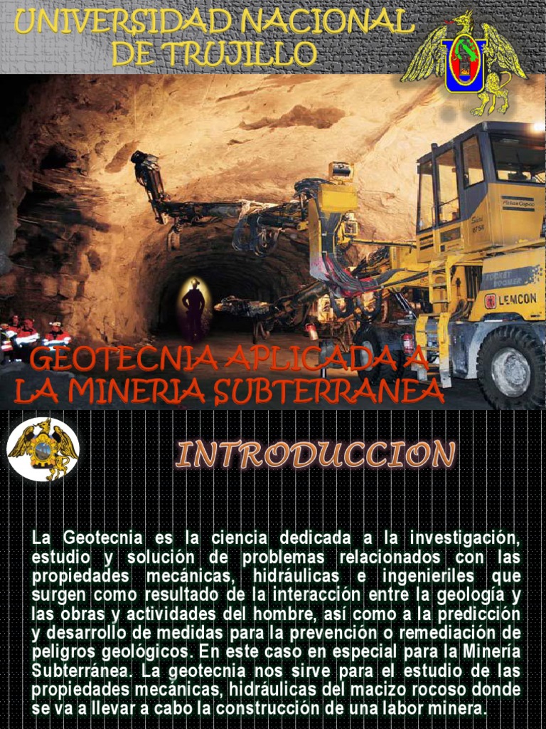 Geotecnia Aplicada A La Mineria Subterranea | Descargar gratis PDF ...