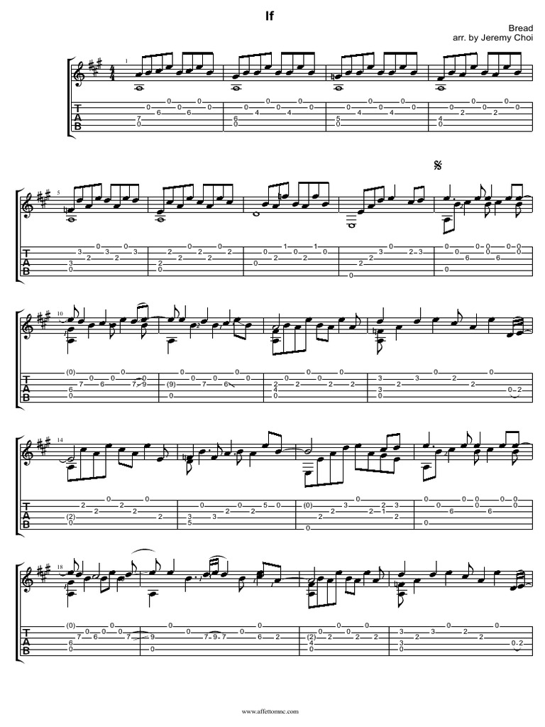 If - Bread Song Arrangement Tabs | PDF