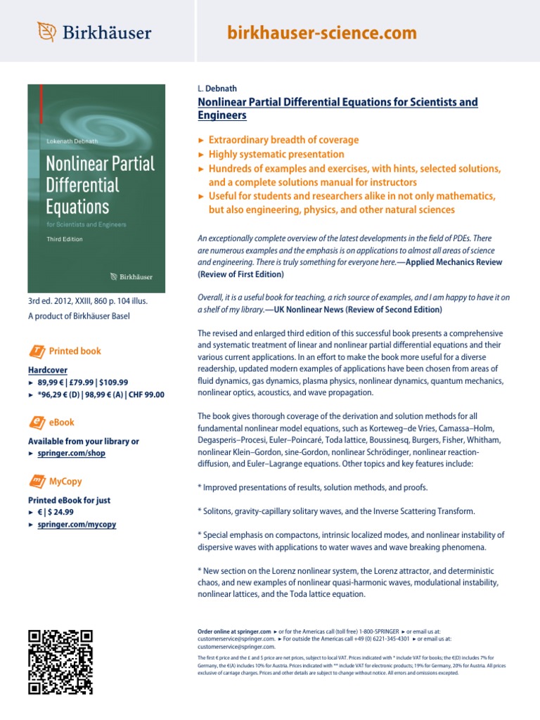 Productflyer - 978 0 8176 8264 4 | PDF | Soliton | Partial Differential ...