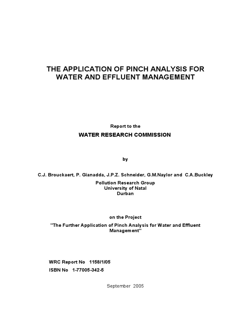 The Application of Pinch Analysis For Water and Effluent Management ...