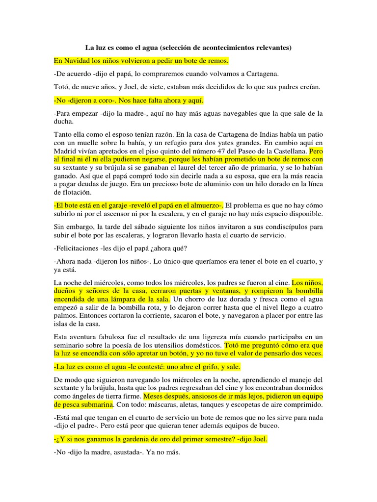 La Luz Es Como El Agua | PDF | Naturaleza | Ocio