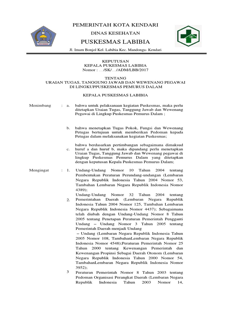 Uraian Tugas Tanggung Jawab Dan Wewenang Sesuai Struktur | PDF Uraian Tugas Tanggung Jawab Dan Wewenang Sesuai Struktur | PDF